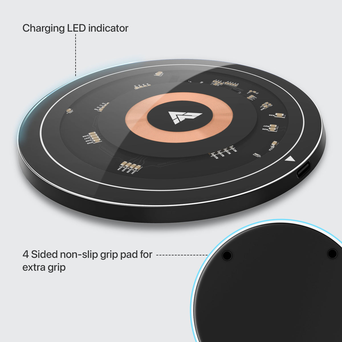 Vaku ® Quantum Flow Series 15W Wireless Charger Fast Charging Pad ...