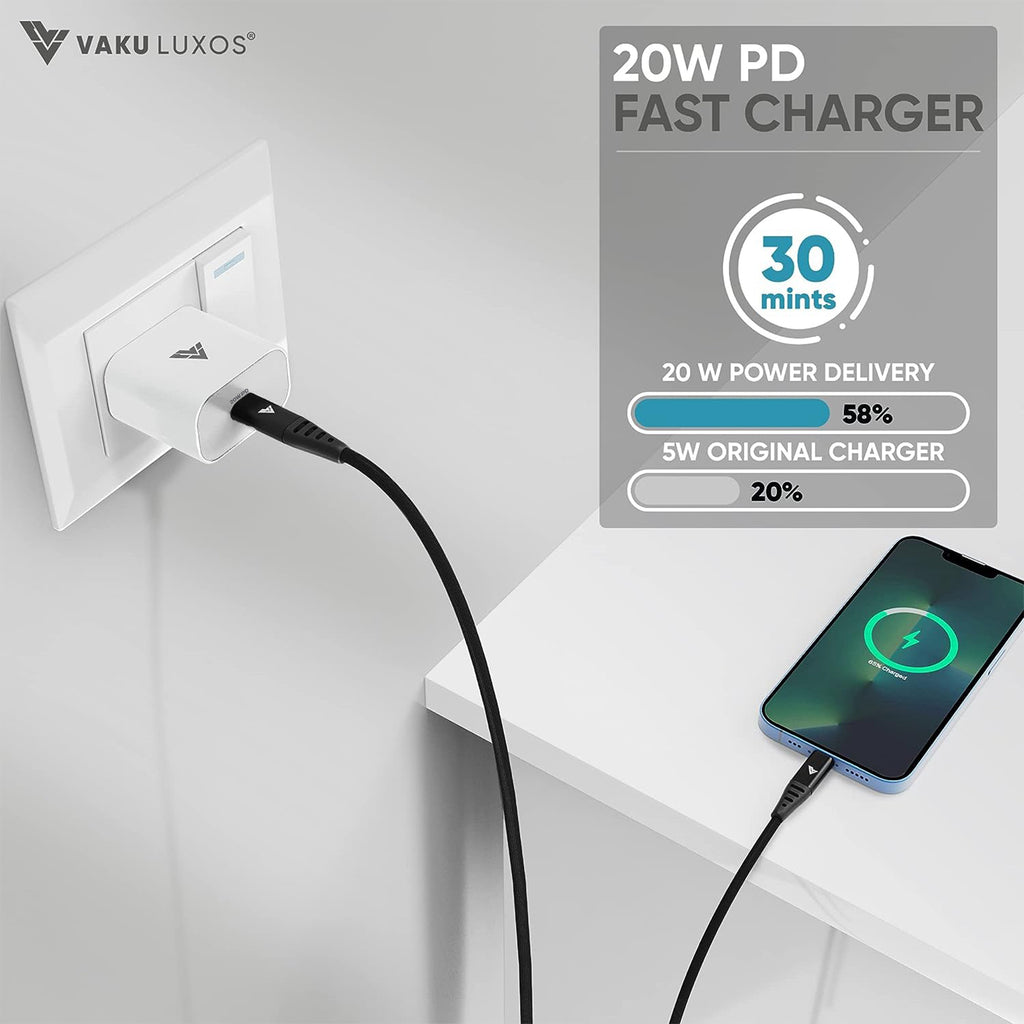 Vaku ® Original iPhone 20W Charger Type C PD Fast [Apple MFi Certified ...