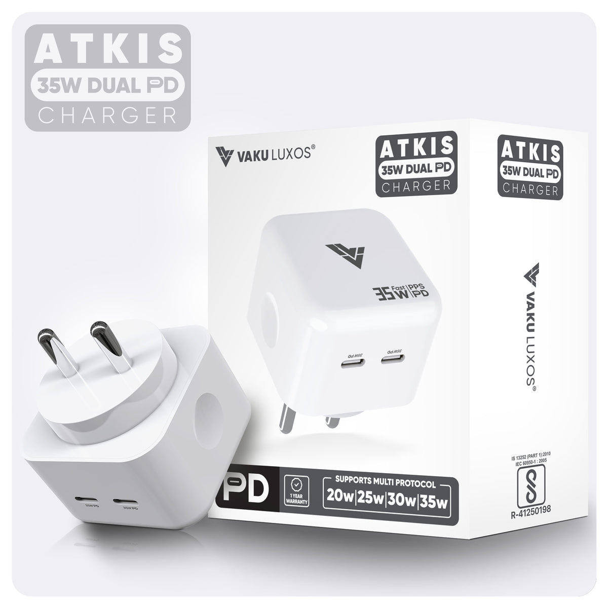 Vaku ® 35W Dual Power Delivery USB-C Port Multi-Protocol (35W | 30W ...
