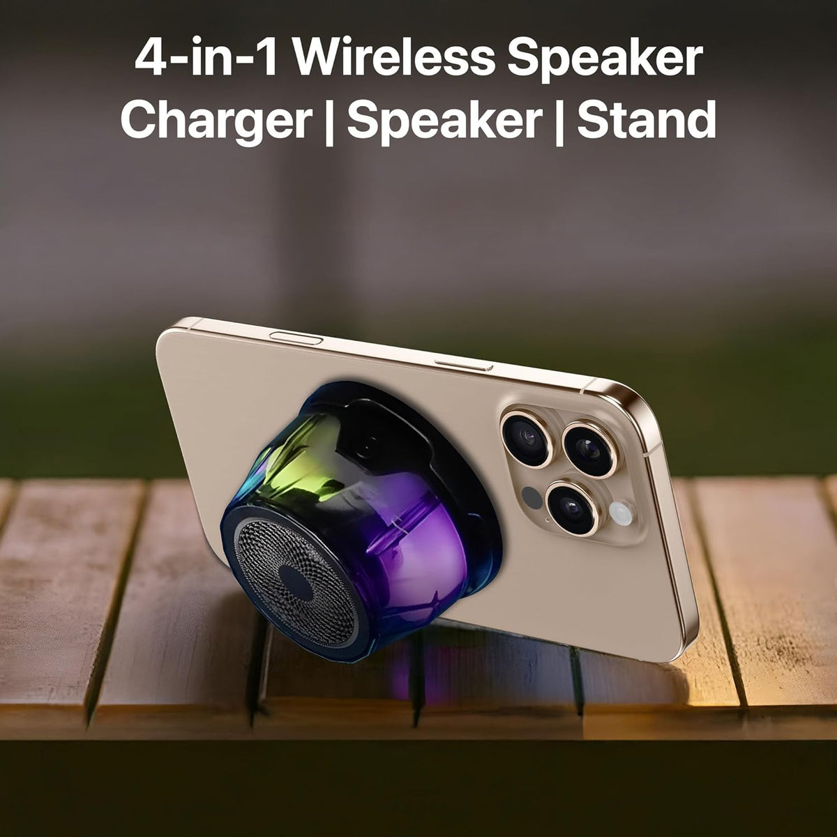Vaku Luxos ® 4-in-1 Magnetic Bluetooth Speaker | 15W Wireless Charger