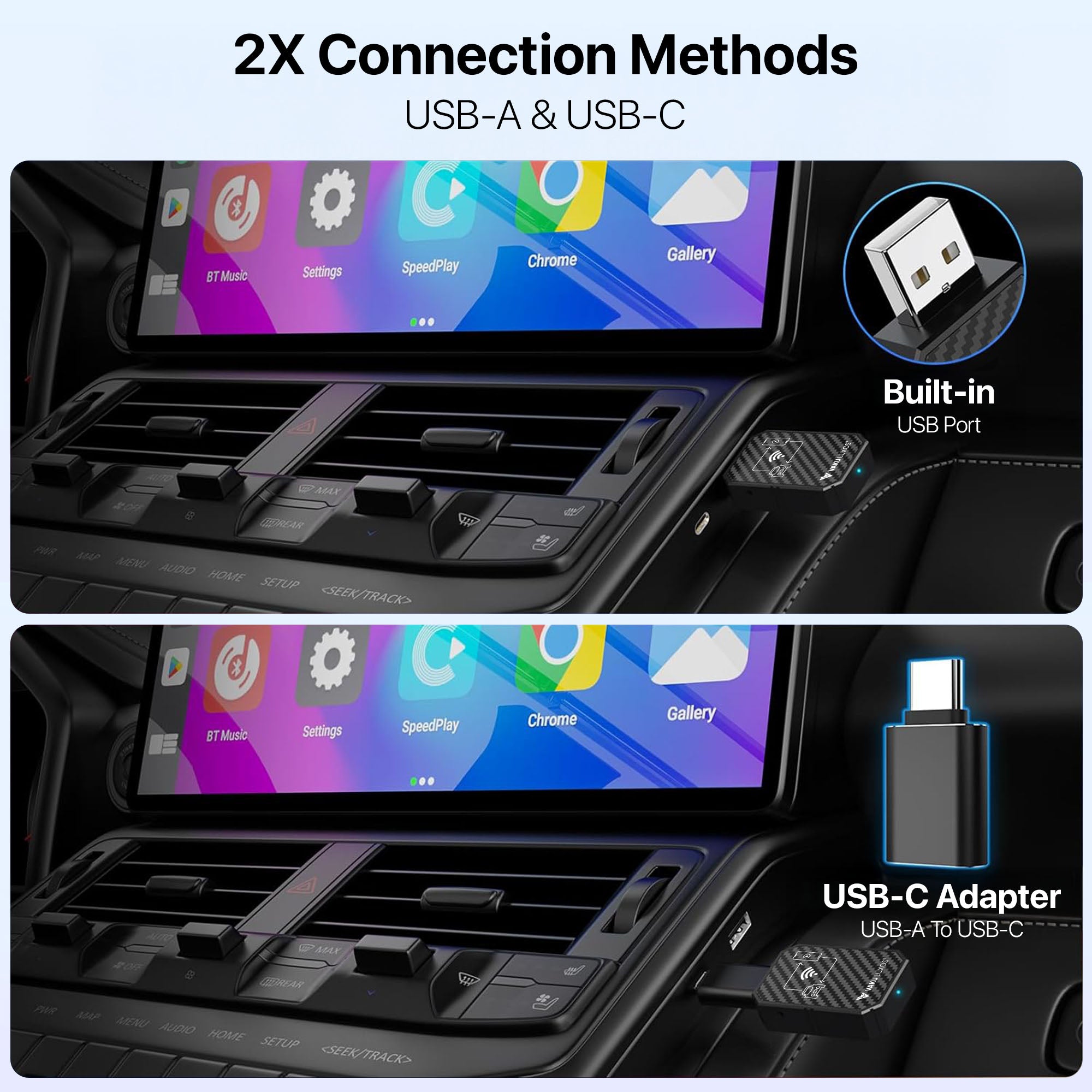Vaku Luxos ® AUTOELITE Wireless CarPlay With Wireless Android Auto Ada