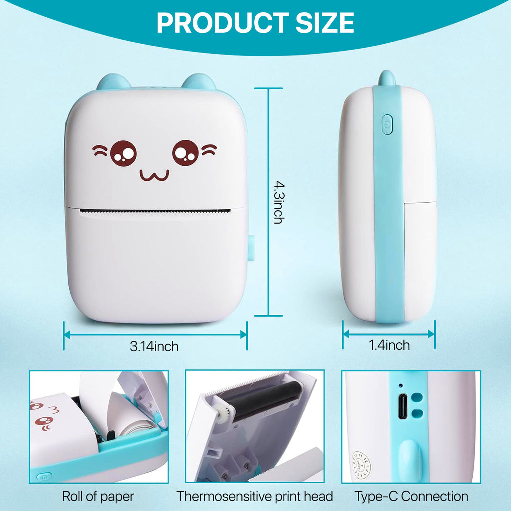 Vaku Luxos ® Mini Bluetooth Thermal Printer – Inkless Pocket Printer