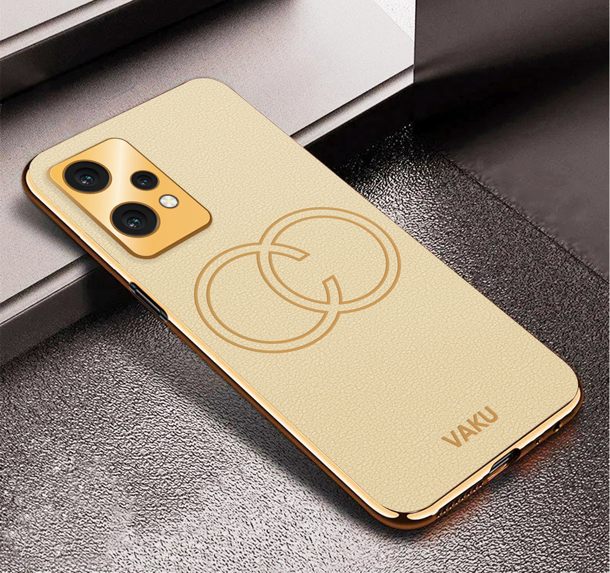 Vaku® OnePlus Nord CE 2 Lite 5G Skylar Leather Pattern Gold Electropla ...