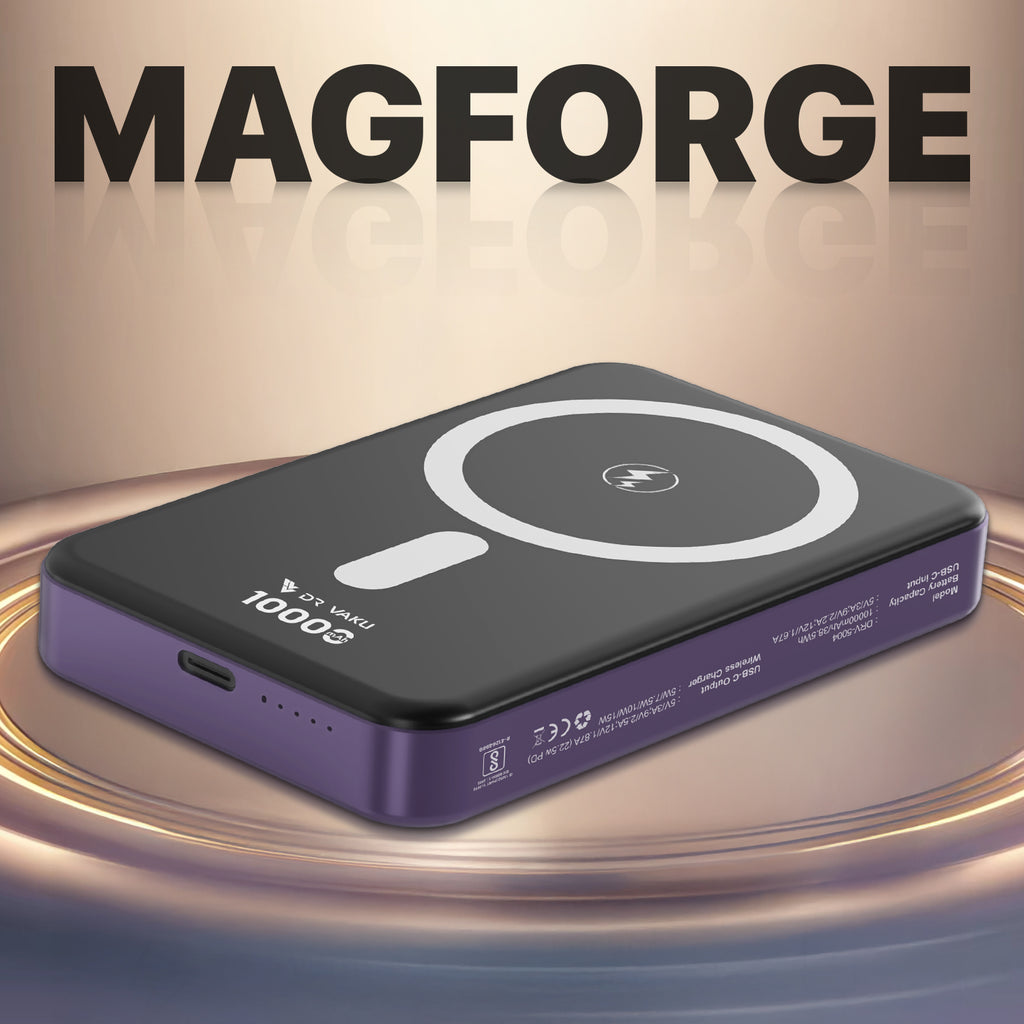 Vaku ® Magforge MagPro 10000mAh Magnetic Wireless Power Bank 15w Magsa ...