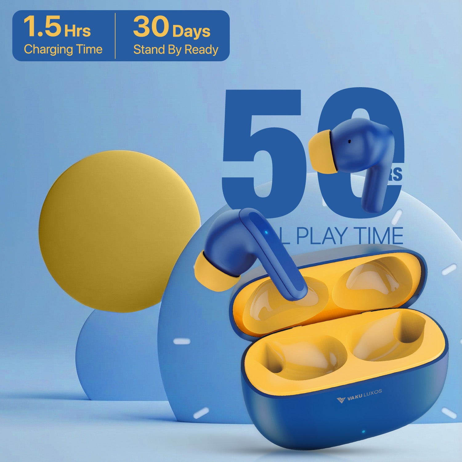 Vaku Luxos ® SONAIR True Wireless Earbuds with Smart Touch Controls
