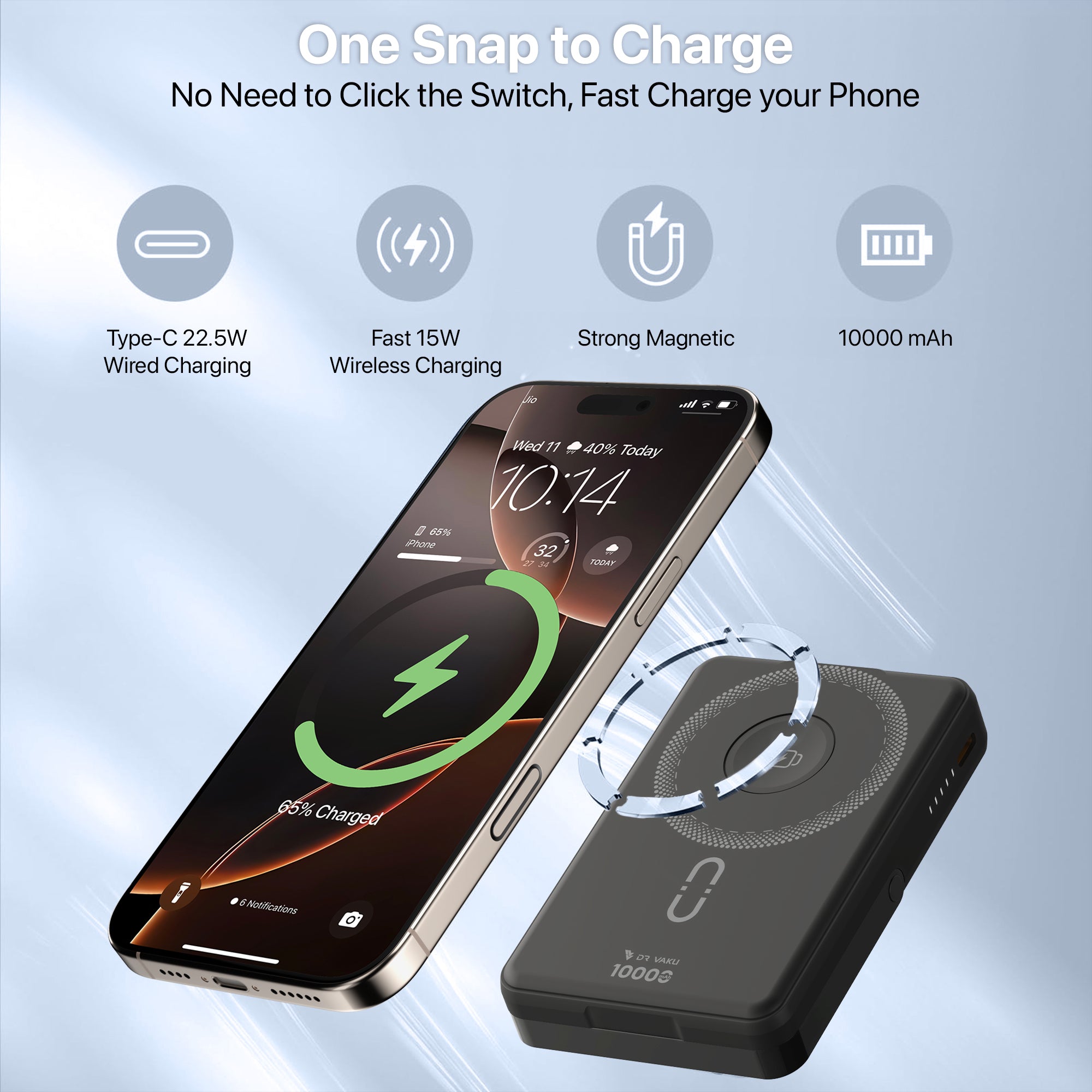 Dr Vaku ® 3-in-1 TERAMAG 10000mAh 15W MagSafe Wireless Power Bank | 22 ...