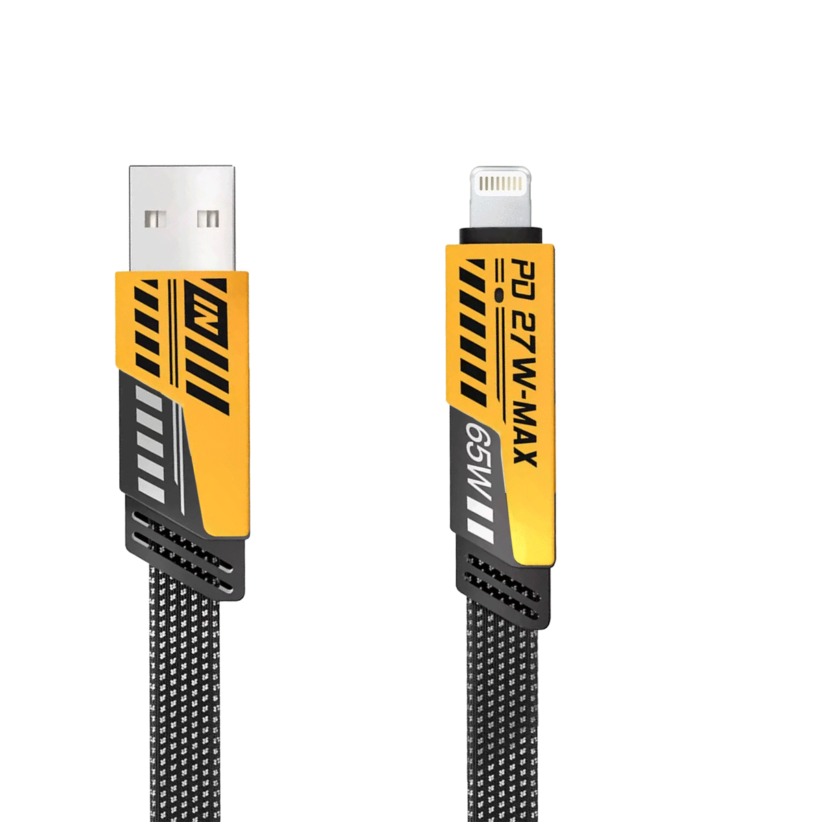 Vaku Luxos® 4-in-1 65W Fast Charging Flat Cable with USB, Lightning, C