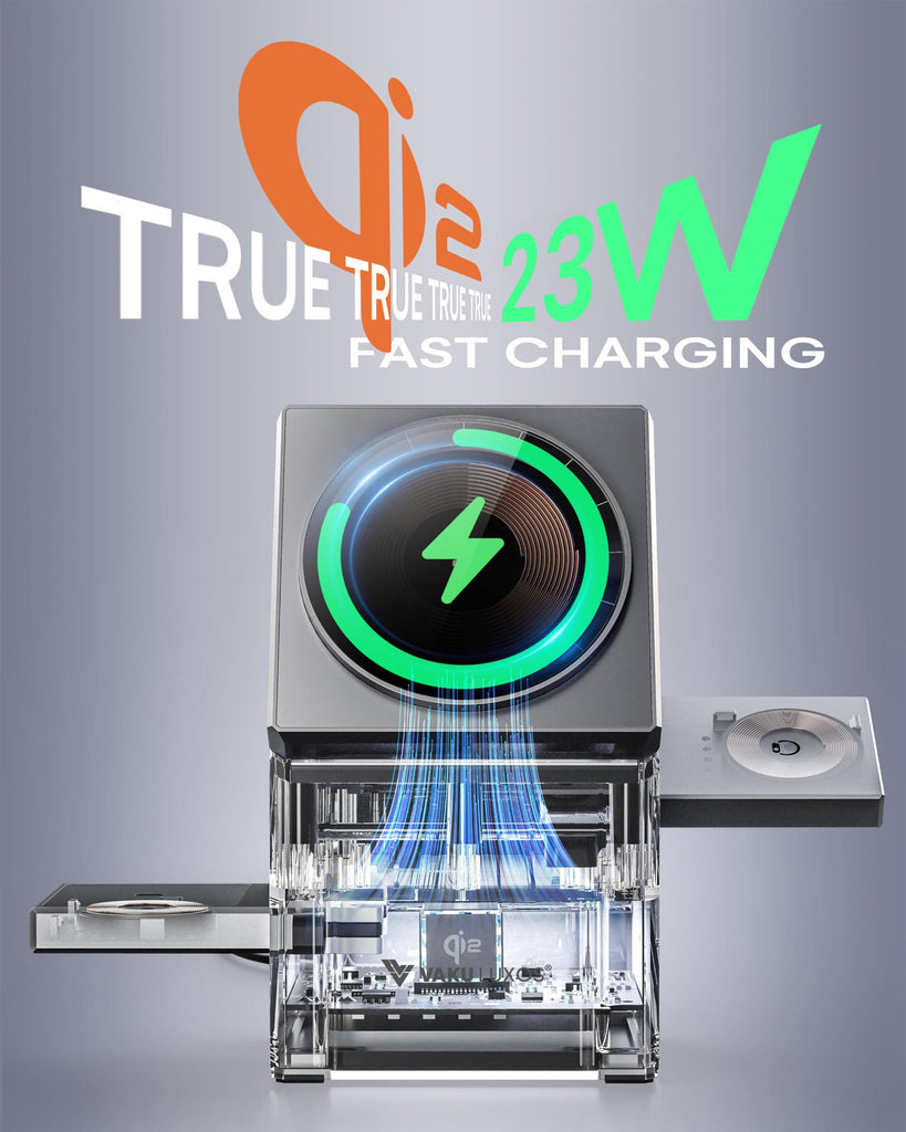 Vaku Luxos ® 3-in-1 Gyro Charge 23W Magnetic Wireless MagSafe Charger