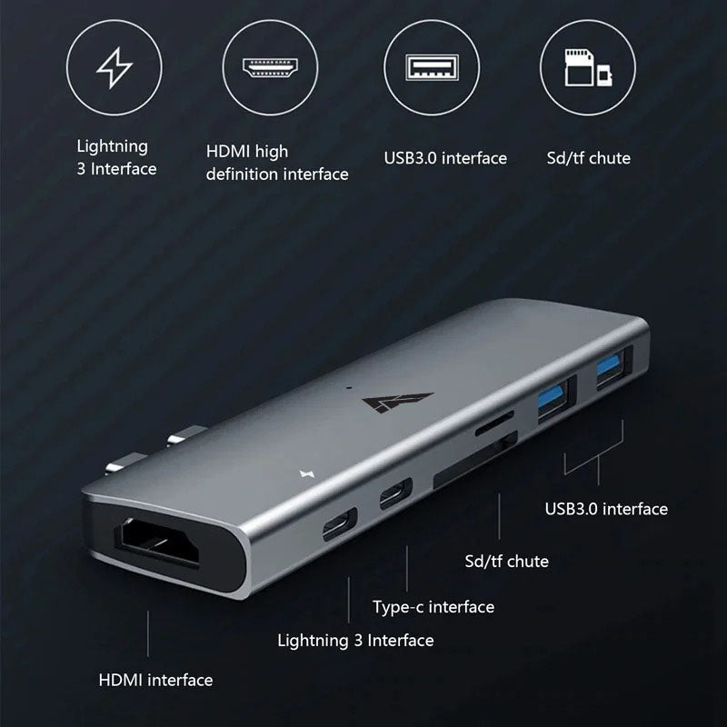 Vaku Luxos® SENTINEL 7IN1 Type-C USB-HUB for Apple Macbook Air/Pro - G ...